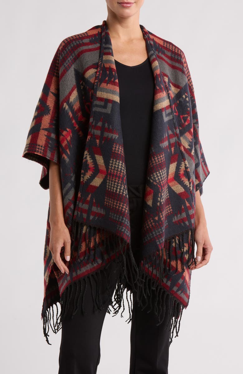 Vince Camuto Jacquard Fringe Topper | Nordstromrack