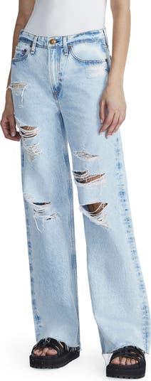 rag & bone Logan Ripped Wide Leg Jeans | Nordstrom