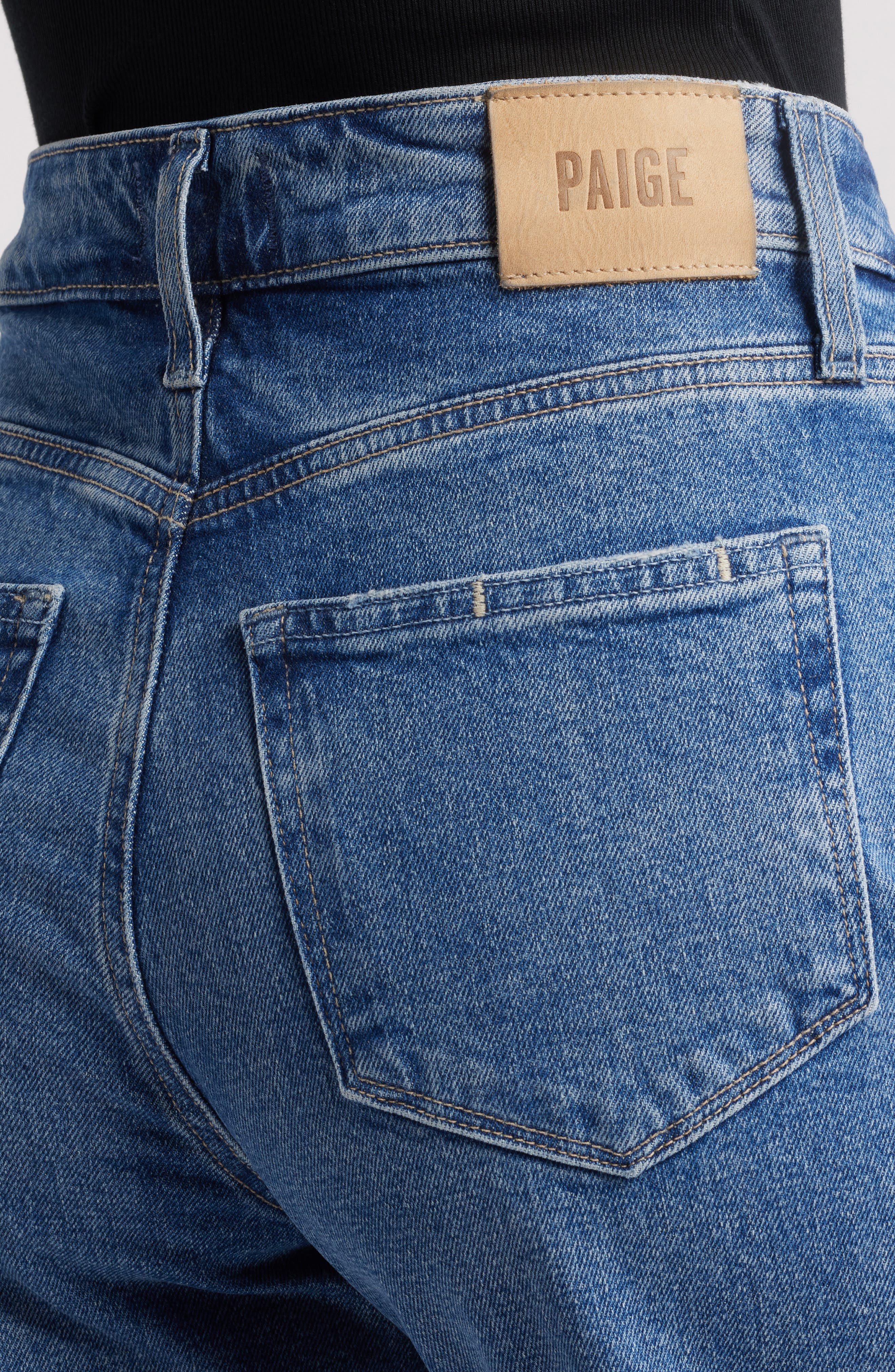 PAIGE Anessa High Waist Raw Hem Wide Leg Jeans | Nordstrom