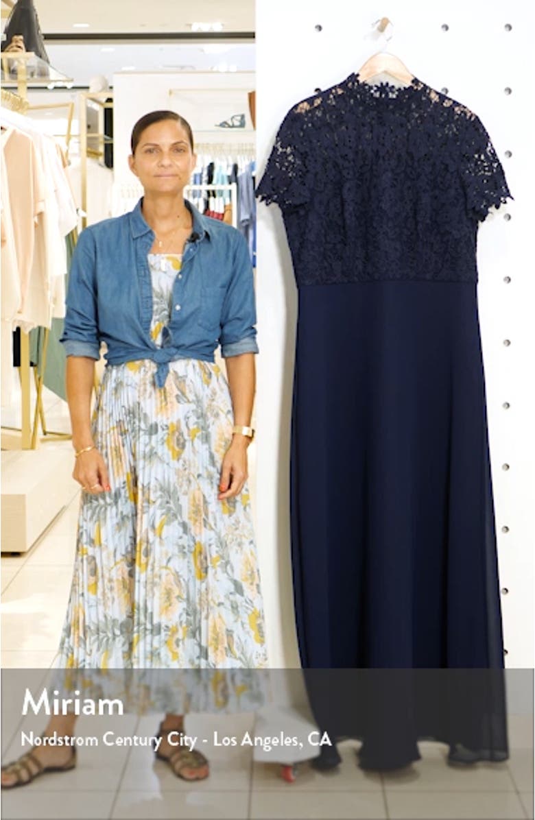 Chi Chi London Curve Charissa Lace Bodice Chiffon Gown | Nordstrom