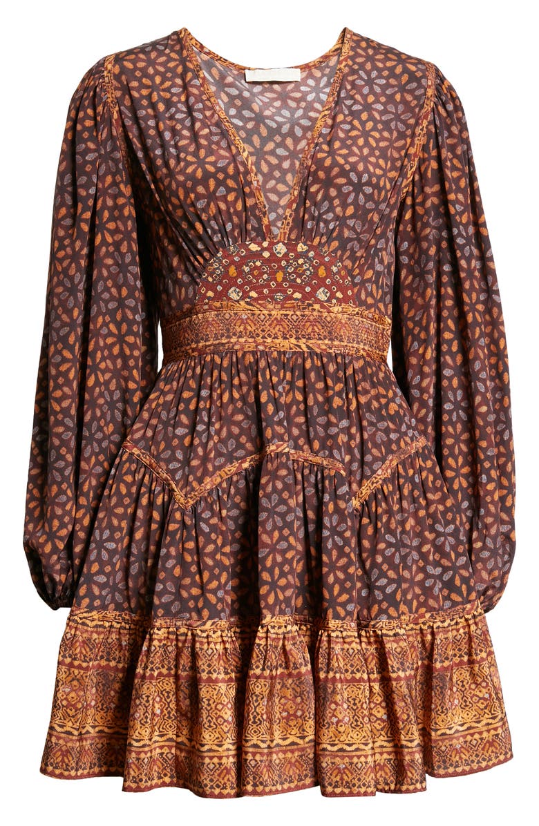 Ulla Johnson Hayana Floral Mix Print Long Sleeve Silk Dress | Nordstromrack