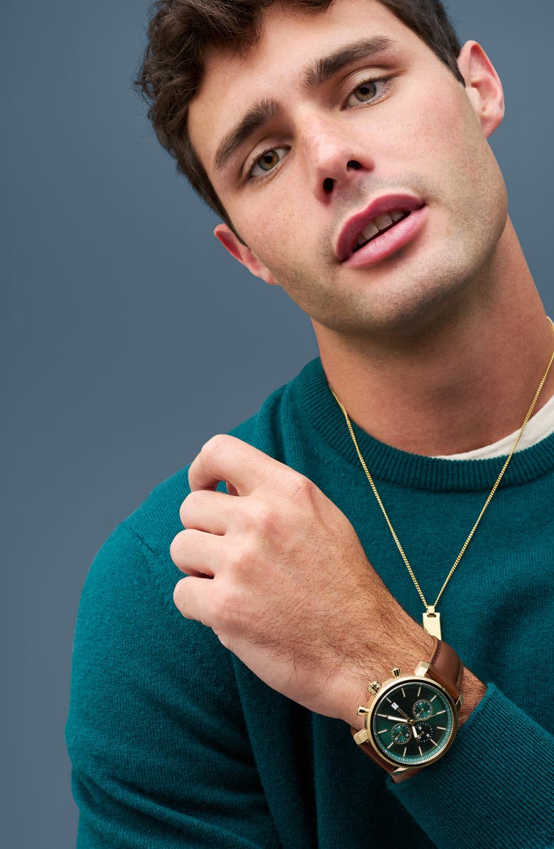 Fossil Rhett Leather Strap Watch, 42mm | Nordstromrack