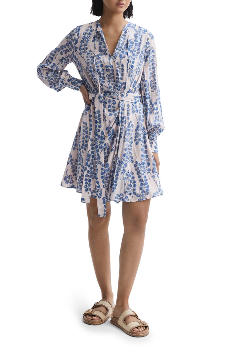 Reiss Marnie Long Sleeve Tie Belt Dress | Nordstromrack