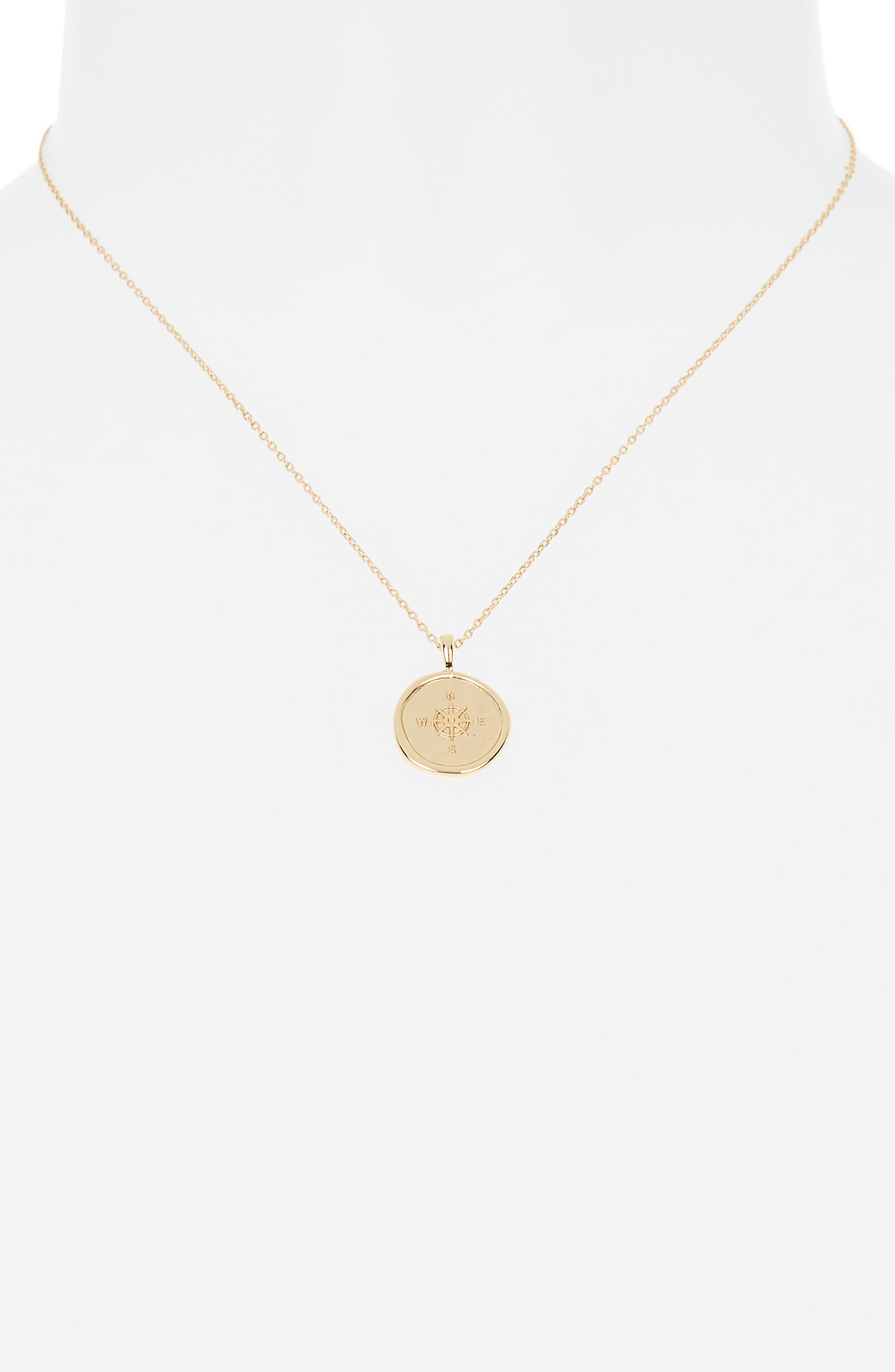 Leith Compass Disc Pendant Necklace | Nordstromrack