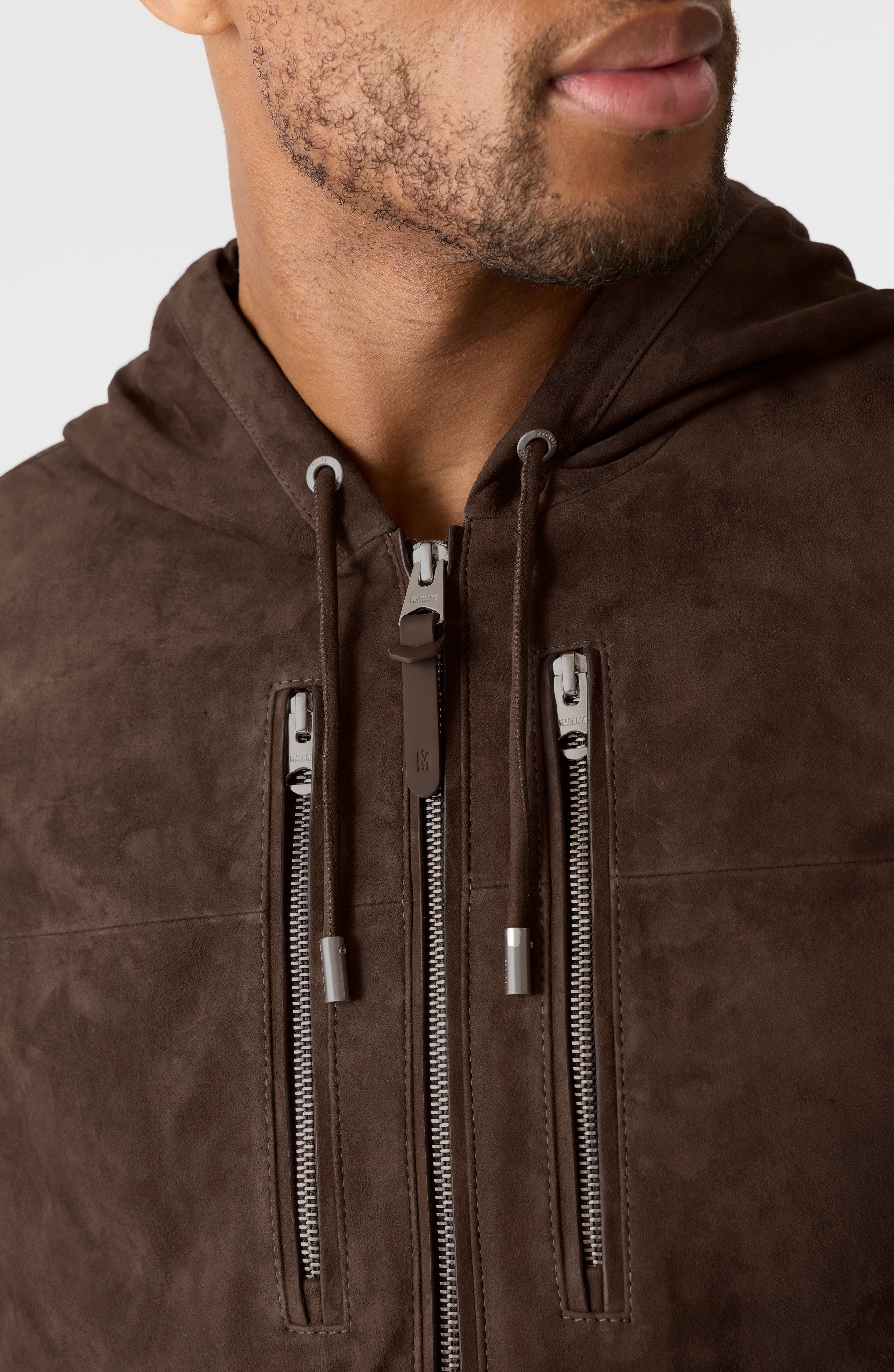 Mackage Sylas Hooded Suede Jacket | Nordstrom
