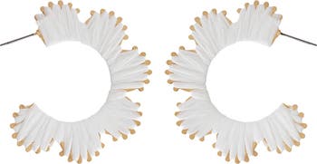 Panacea White Raffia Scalloped Hoop Earrings | Nordstromrack