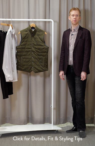 W.R.K Slim Fit Camp Collar Corduroy Snap-Up Vest | Nordstrom