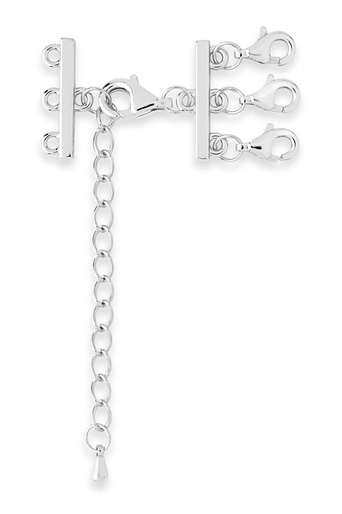 Sterling Forever Sterling Silver Triple Layer Necklace Spacer ...