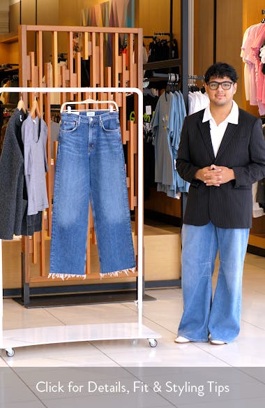 AGOLDE Ren Raw Hem High Waist Ankle Wide Leg Jeans | Nordstrom