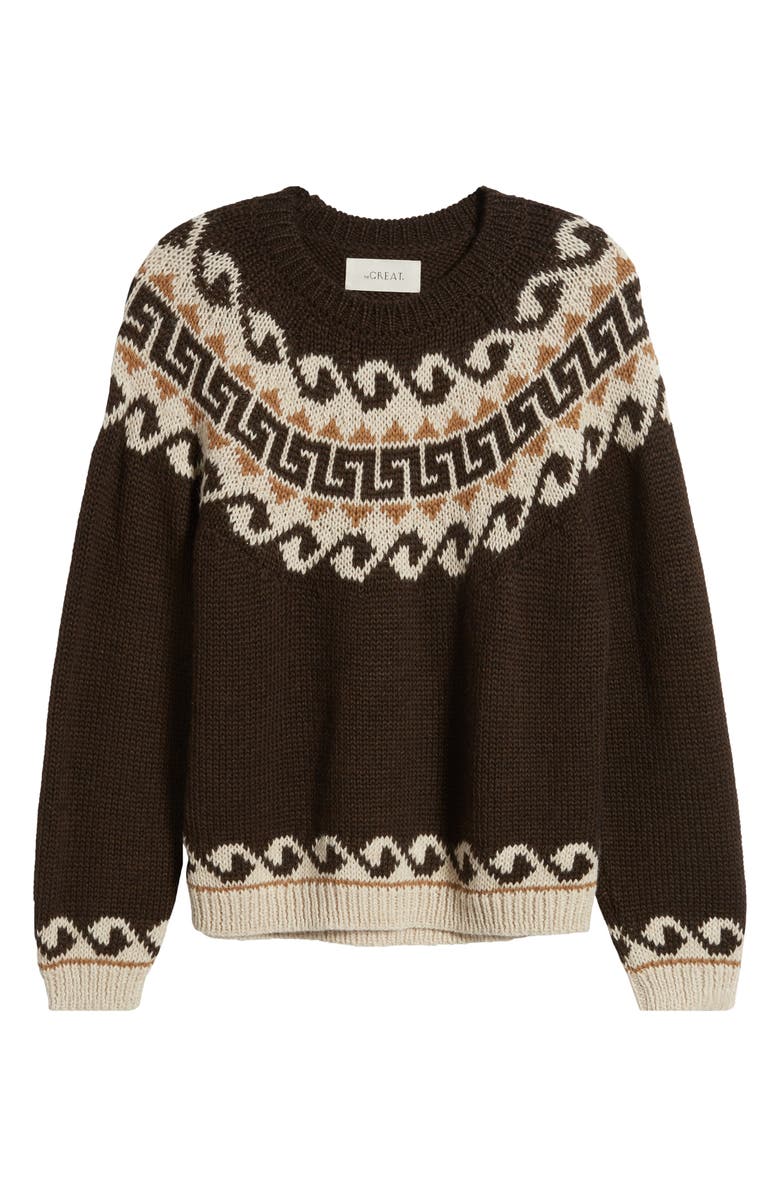 THE GREAT. The Greek Key Jacquard Alpaca & Wool Blend Sweater ...