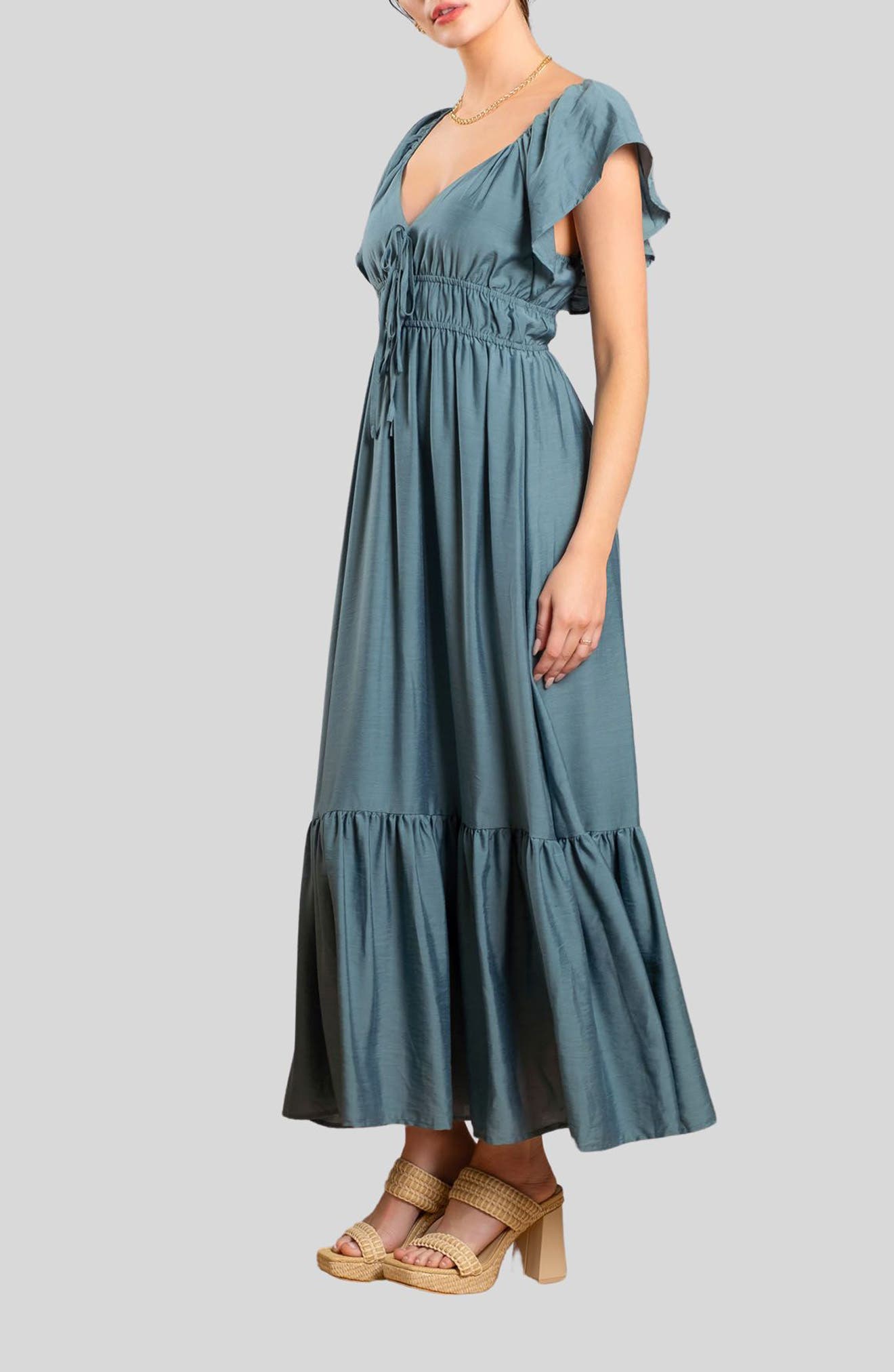 Blu Pepper Sweatheart Neck Shirred Maxi Dress | Nordstromrack