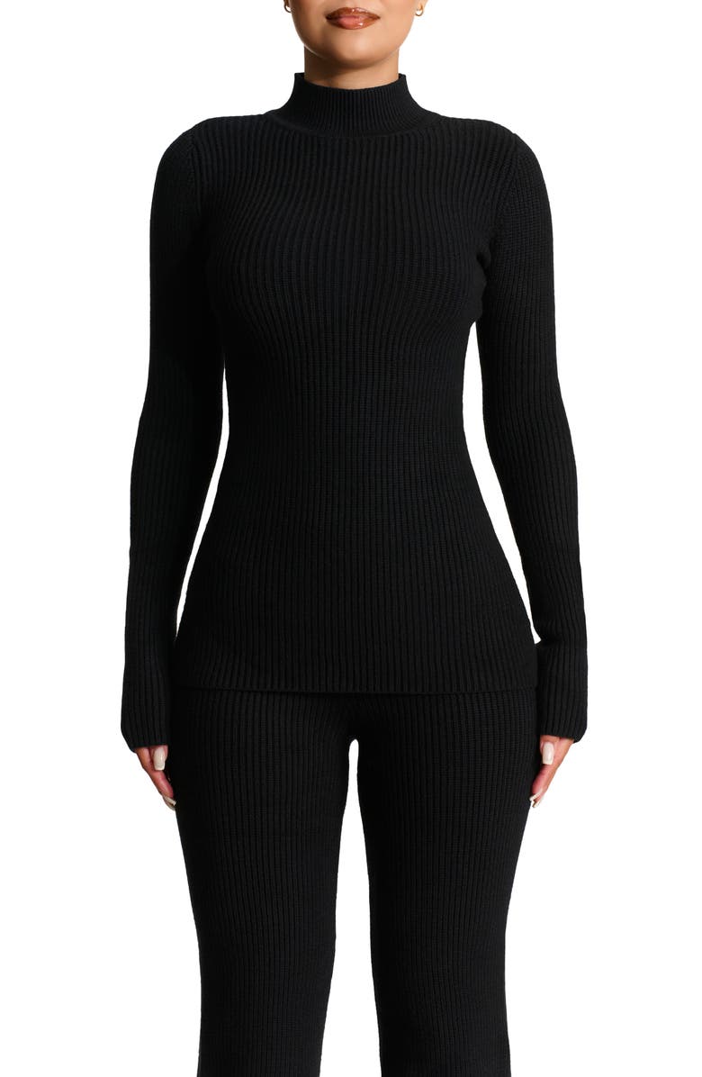 Naked Wardrobe Rib Long Sleeve Top & Straight Leg Pants Set | Nordstromrack