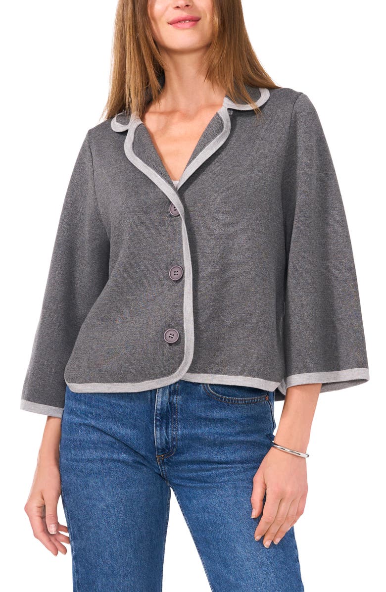 Vince Camuto Contrast Trim Sweater Jacket | Nordstromrack