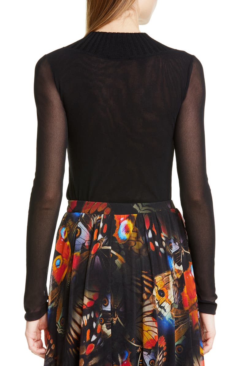 Fuzzi Contrast Neck Mesh Top | Nordstromrack