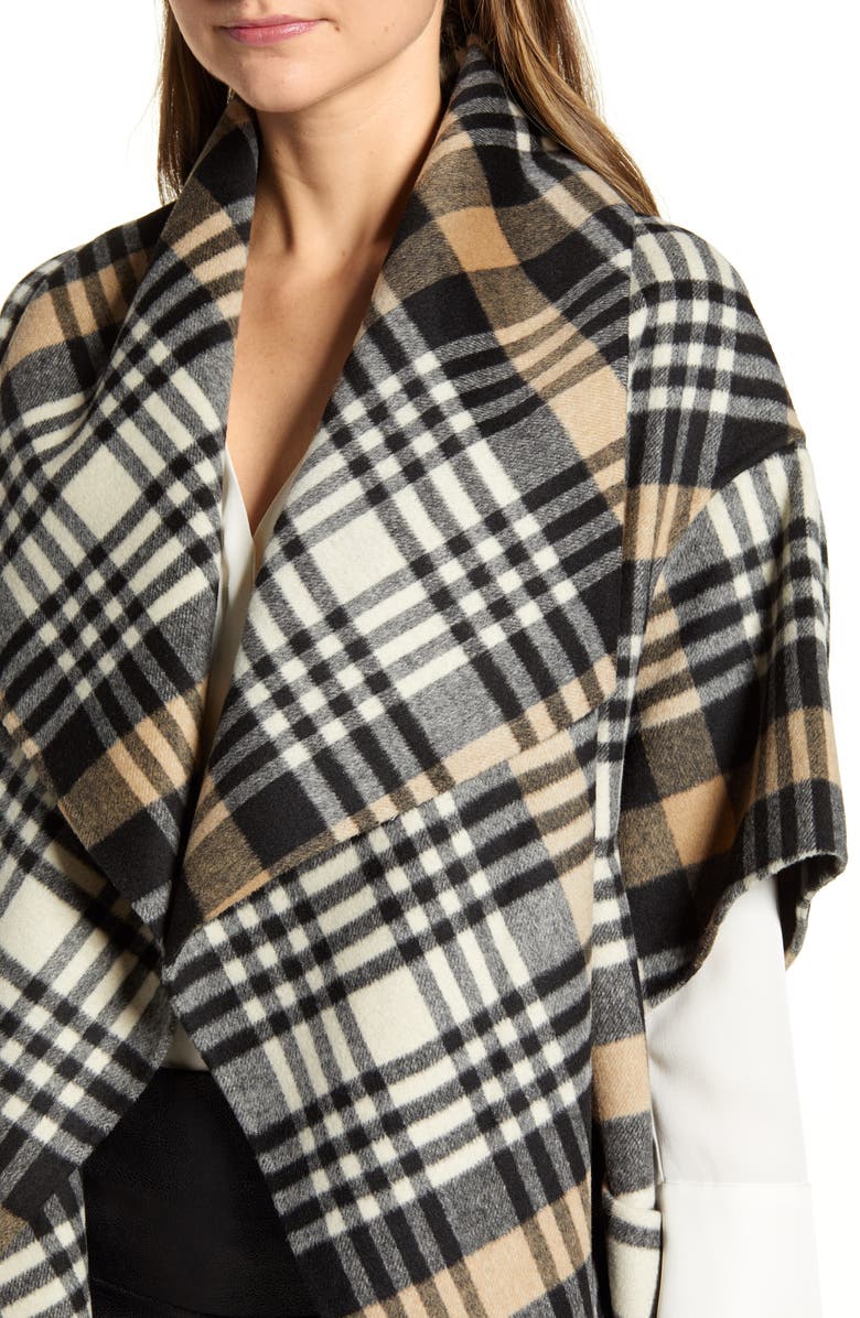 LAMARQUE Penelope Plaid Cascade Wool Blend Cape Coat | Nordstrom
