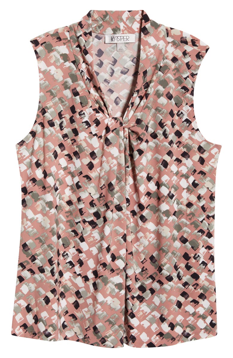 KASPER Print Knot Front Sleeveless Jersey Top | Nordstrom