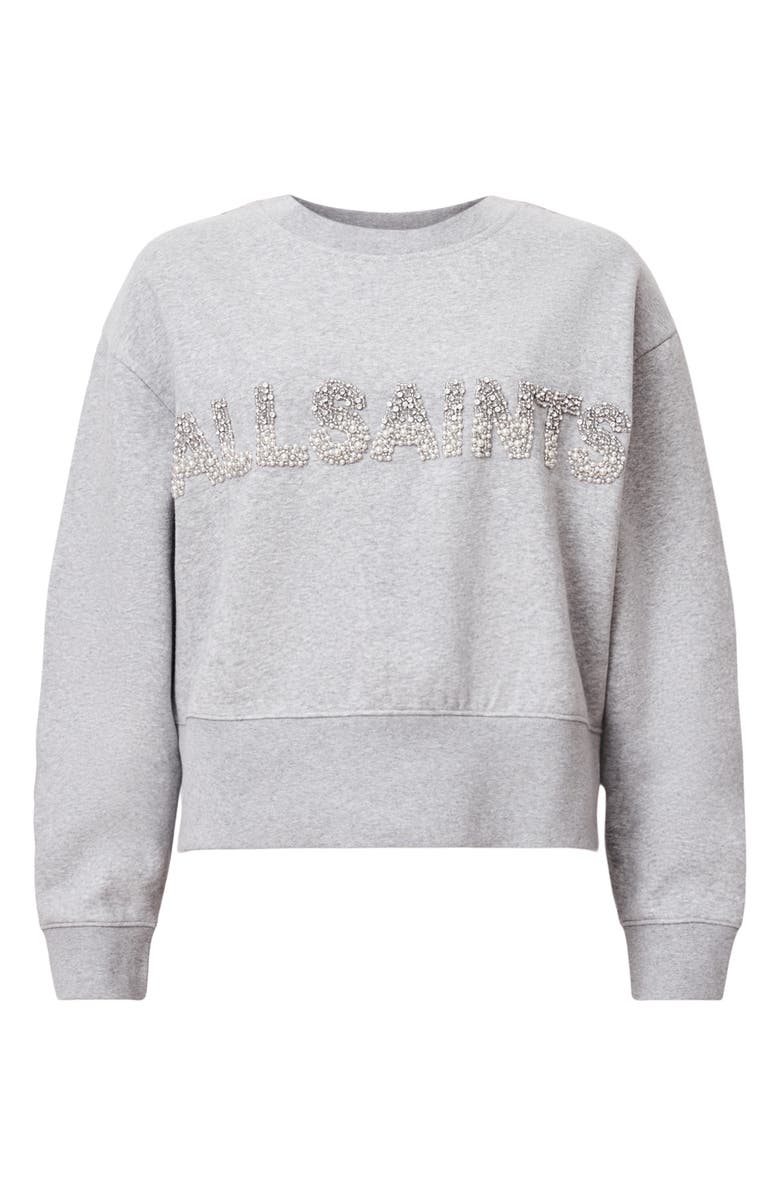 AllSaints Separo Imitation Pearl & Crystal Embellished Sweatshirt ...