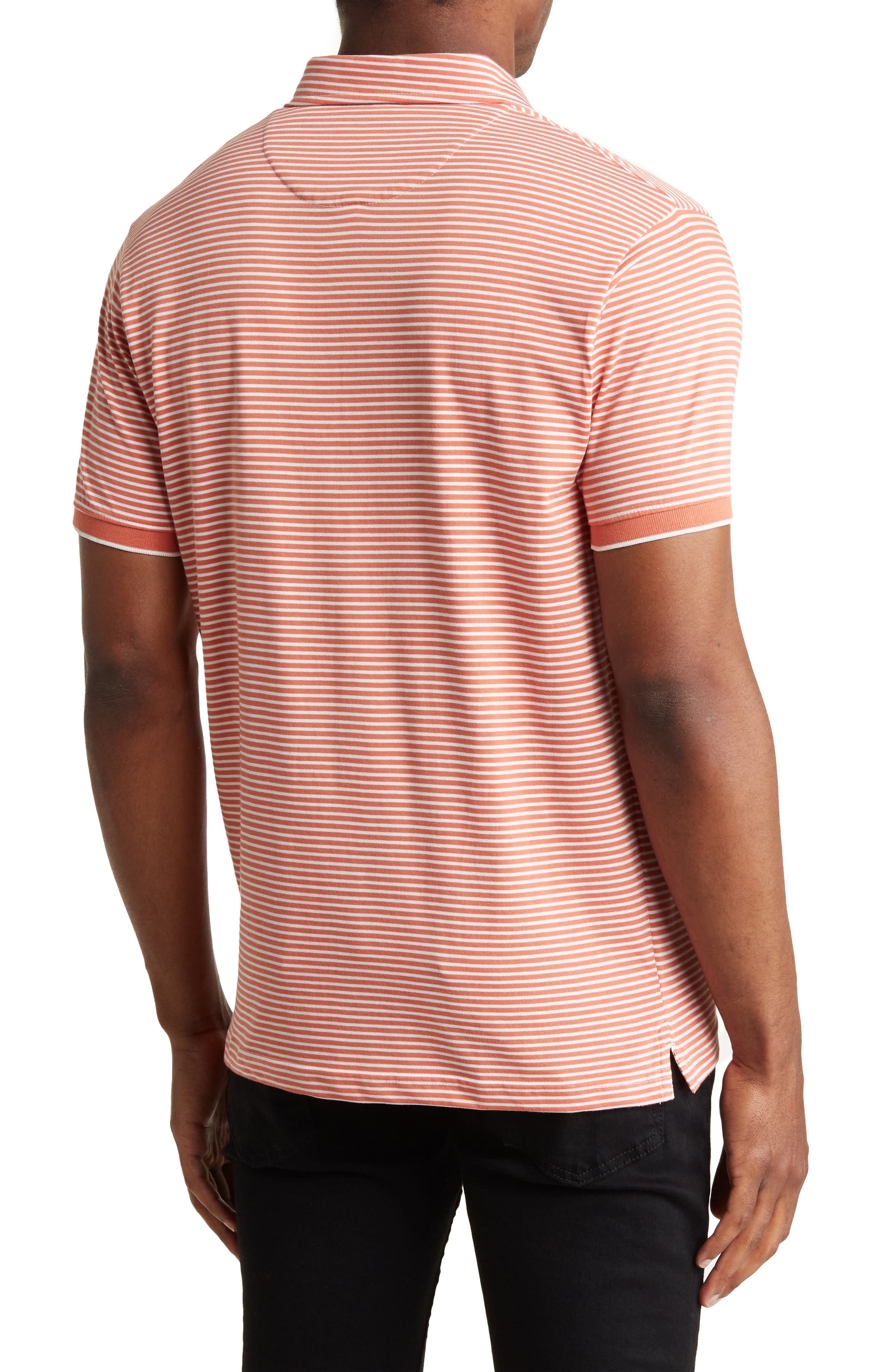DENIM AND FLOWER Striped Short Sleeve Polo | Nordstromrack