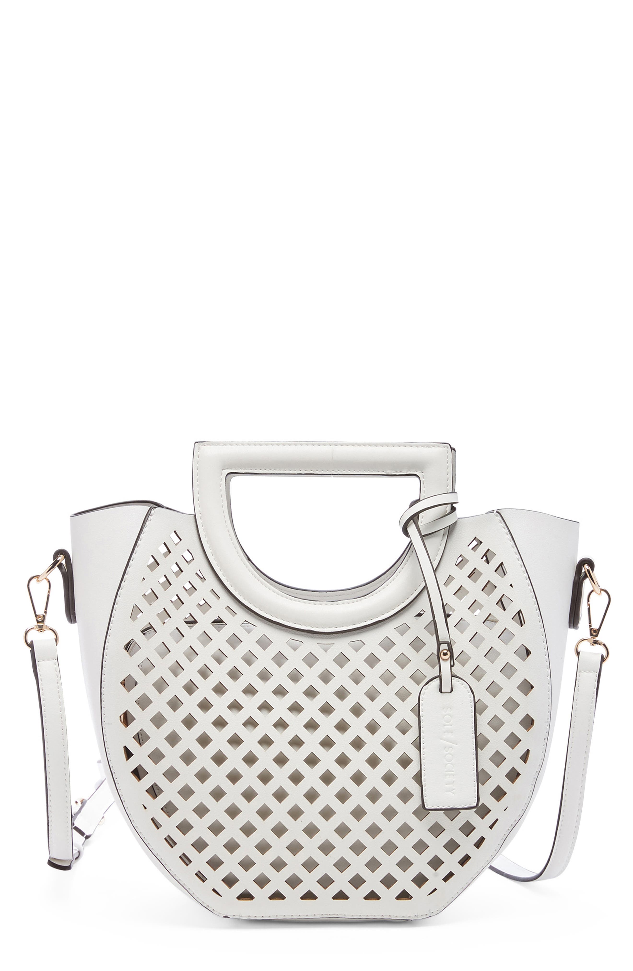 Sole Society Eppie Perforated Faux Leather Satchel | Nordstrom