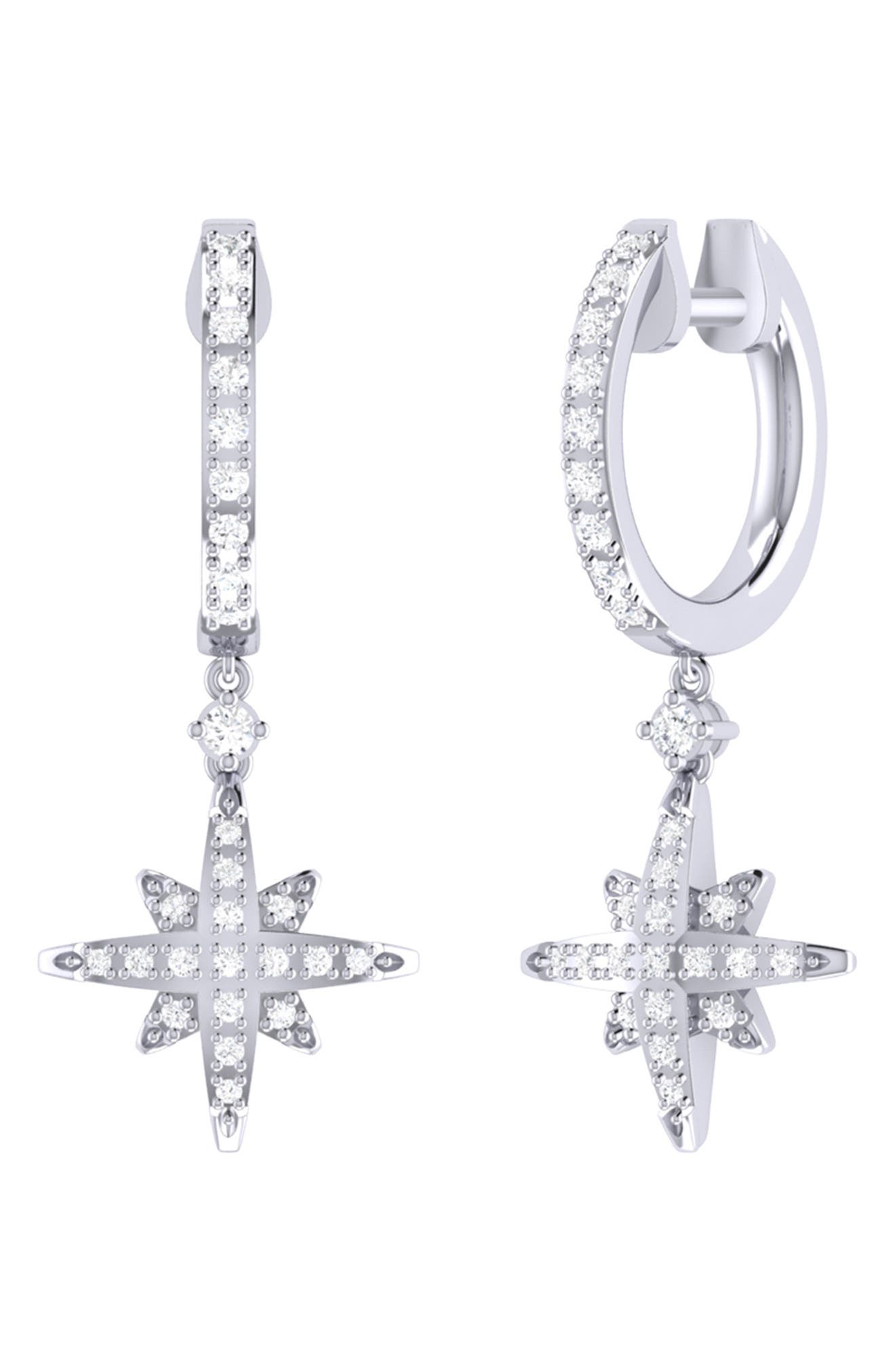 LuvMyJewelry Supernova Star Drop Huggie Hoop Earrings | Nordstromrack