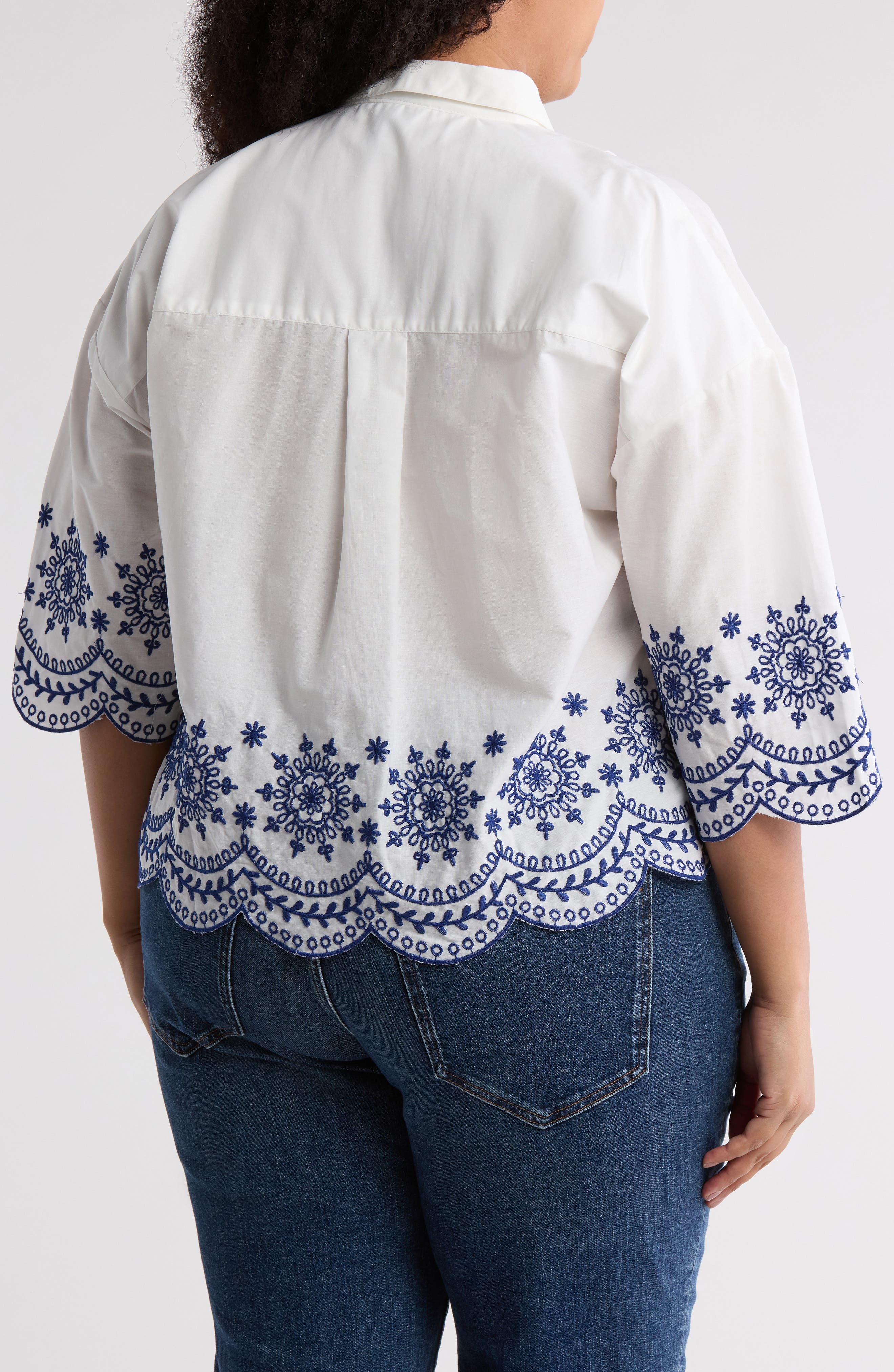 Forgotten Grace Embroidered Scalloped Top | Nordstromrack