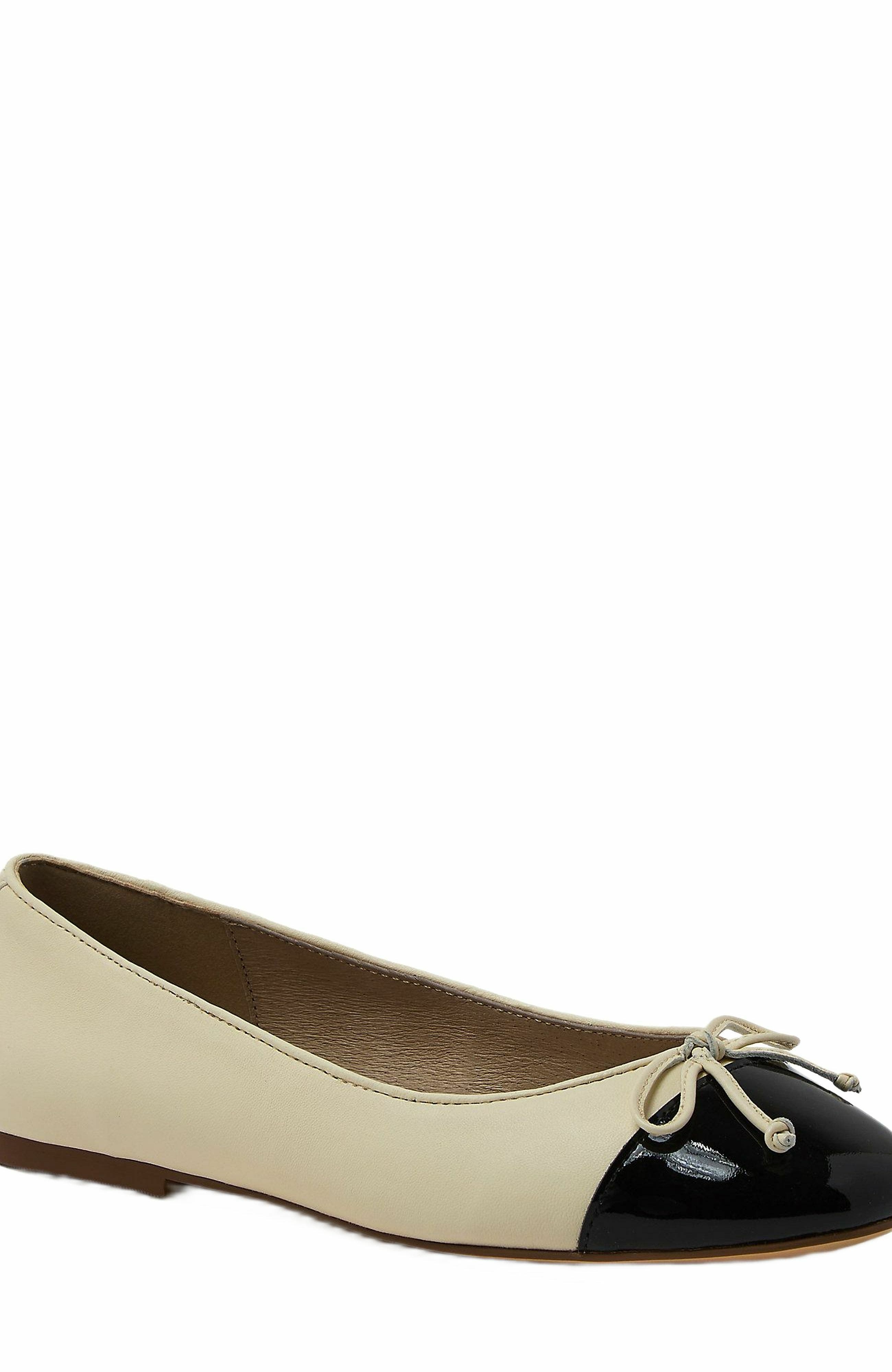 Lands' End Essential Leather Cap Toe Ballet Flats | Nordstrom