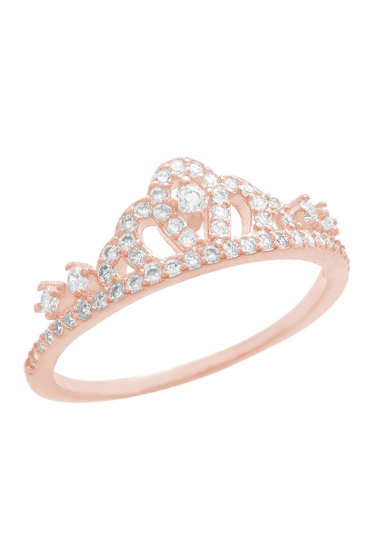 SAVVY CIE JEWELS 18K Rose Gold Vermeil Pave CZ Crown Ring | Nordstromrack