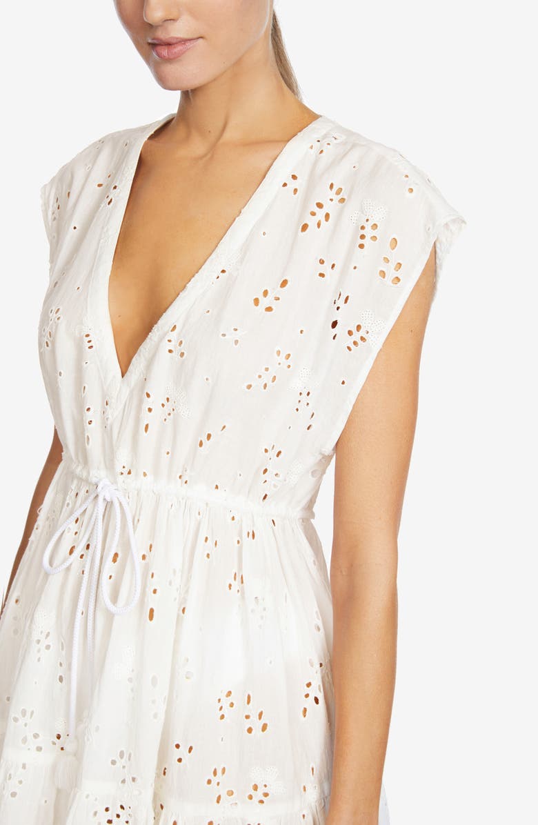 Robin Piccone Daisy Flounce Cotton Eyelet Cover-Up Dress | Nordstrom