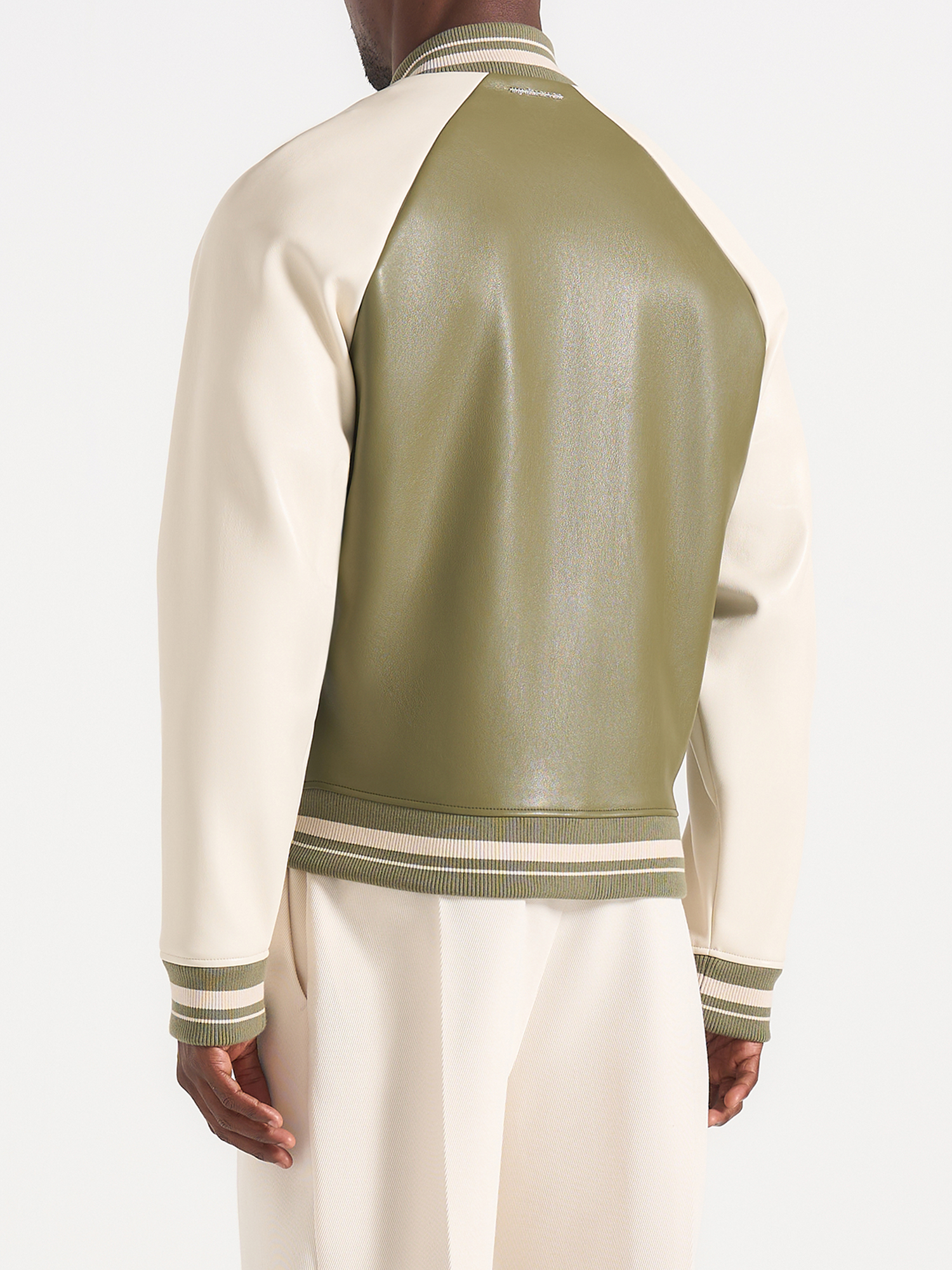 Manière De Voir Guy Contrast Leather Bomber Jacket (Men) | Nordstrom