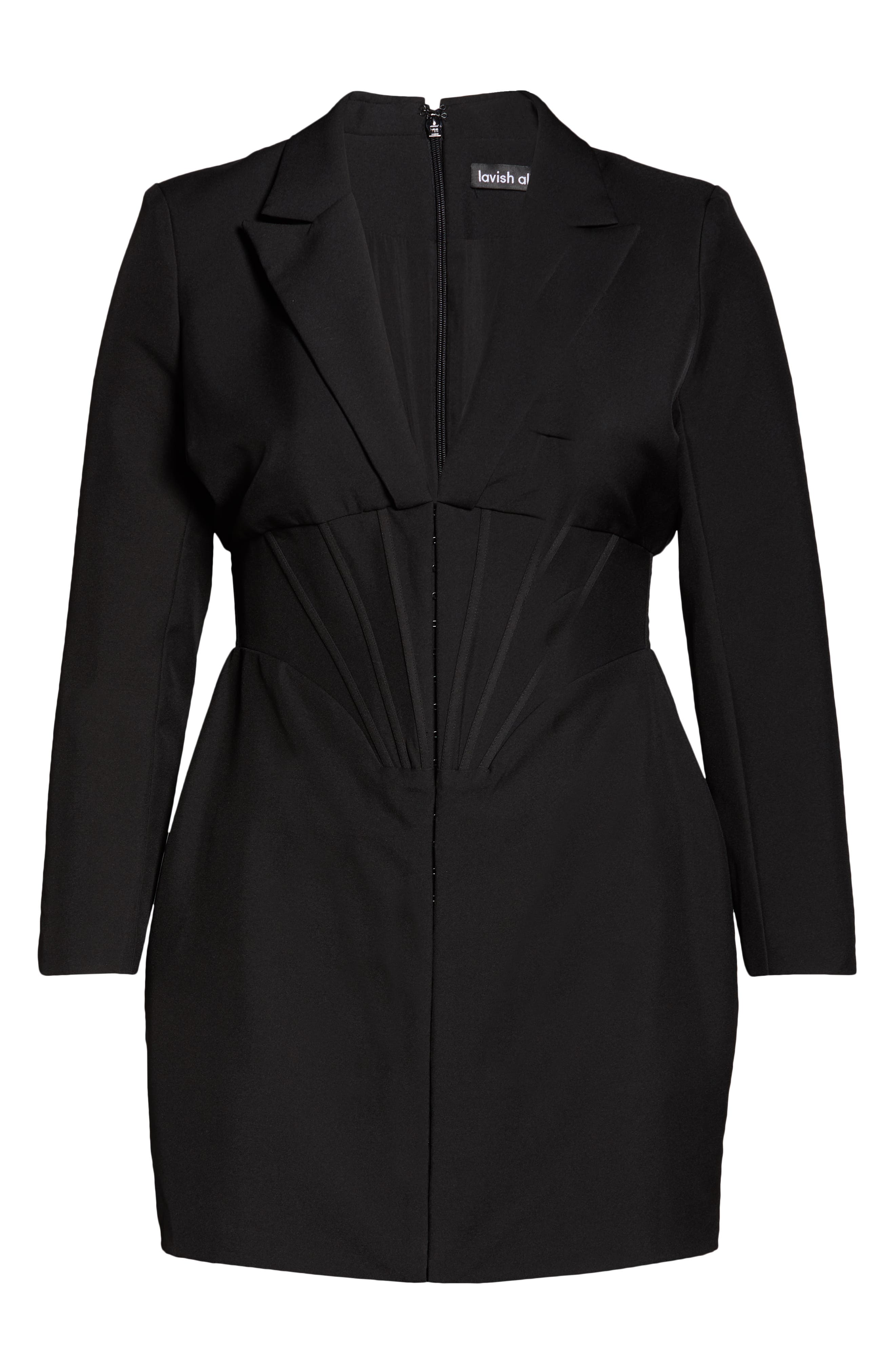 Lavish Alice Corset Tux Long Sleeve Minidress | Nordstrom