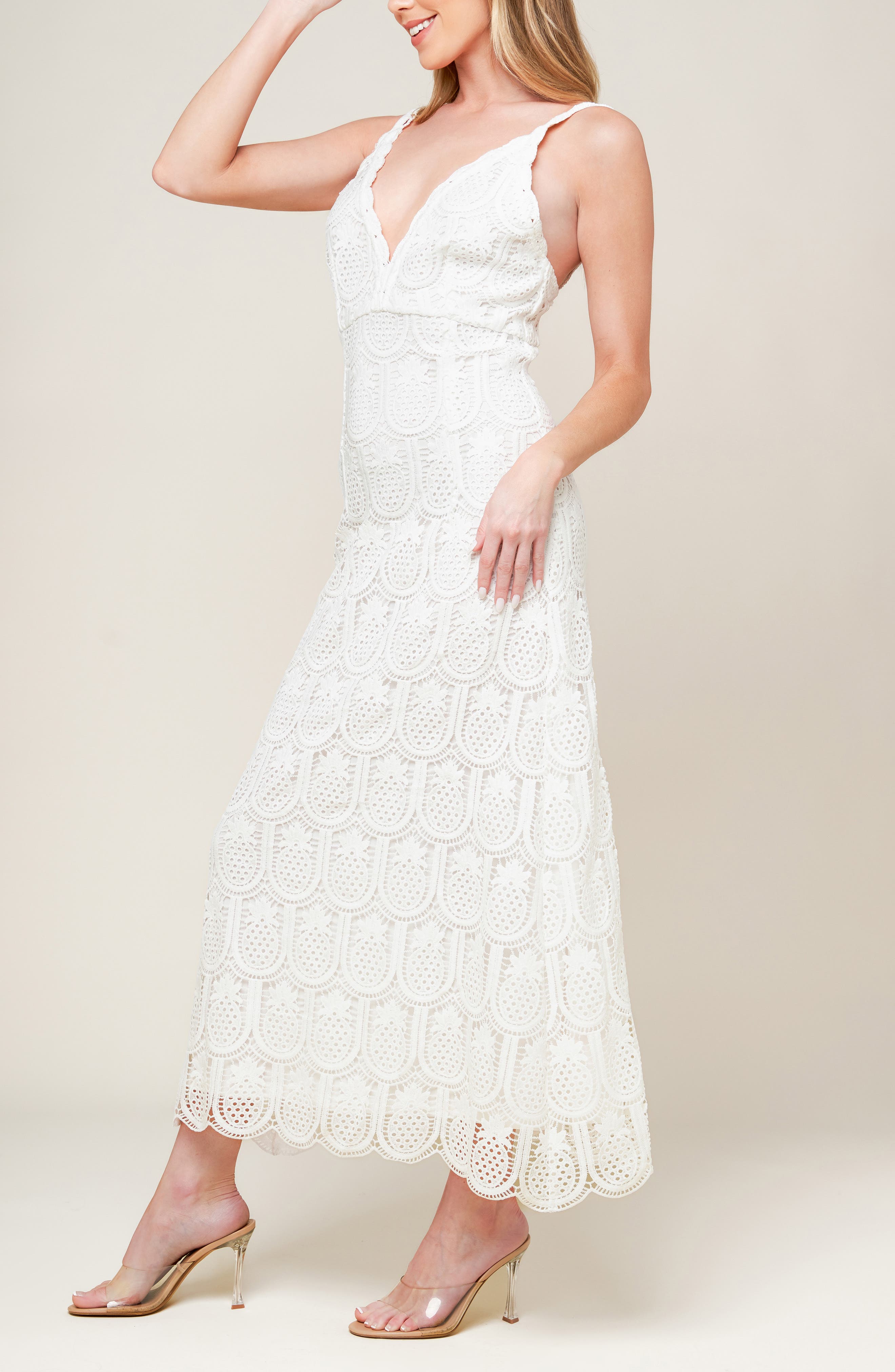 FLYING TOMATO Pineapple Lace Maxi Dress | Nordstromrack