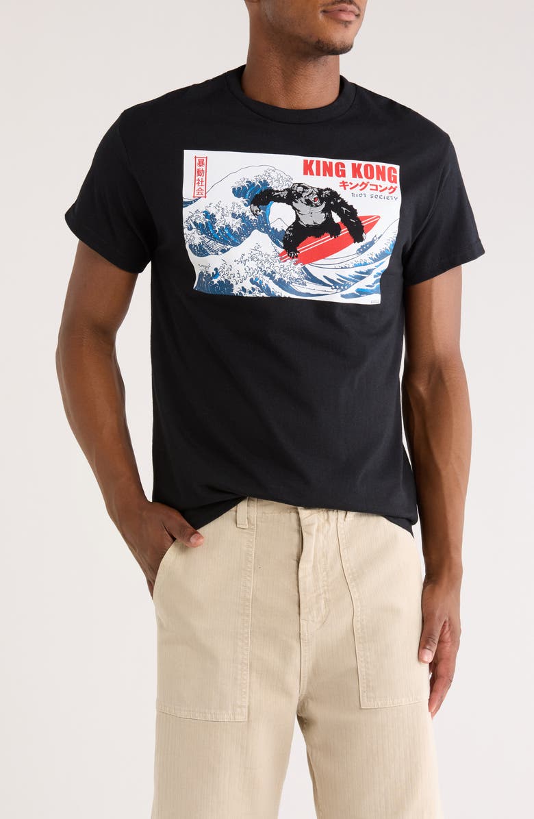 RIOT SOCIETY King Kong Surfing Cotton Graphic T-Shirt | Nordstromrack