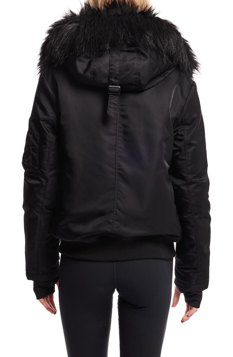 SAM. Sloane Hooded Down Bomber Jacket with Faux Fur Trim | Nordstromrack