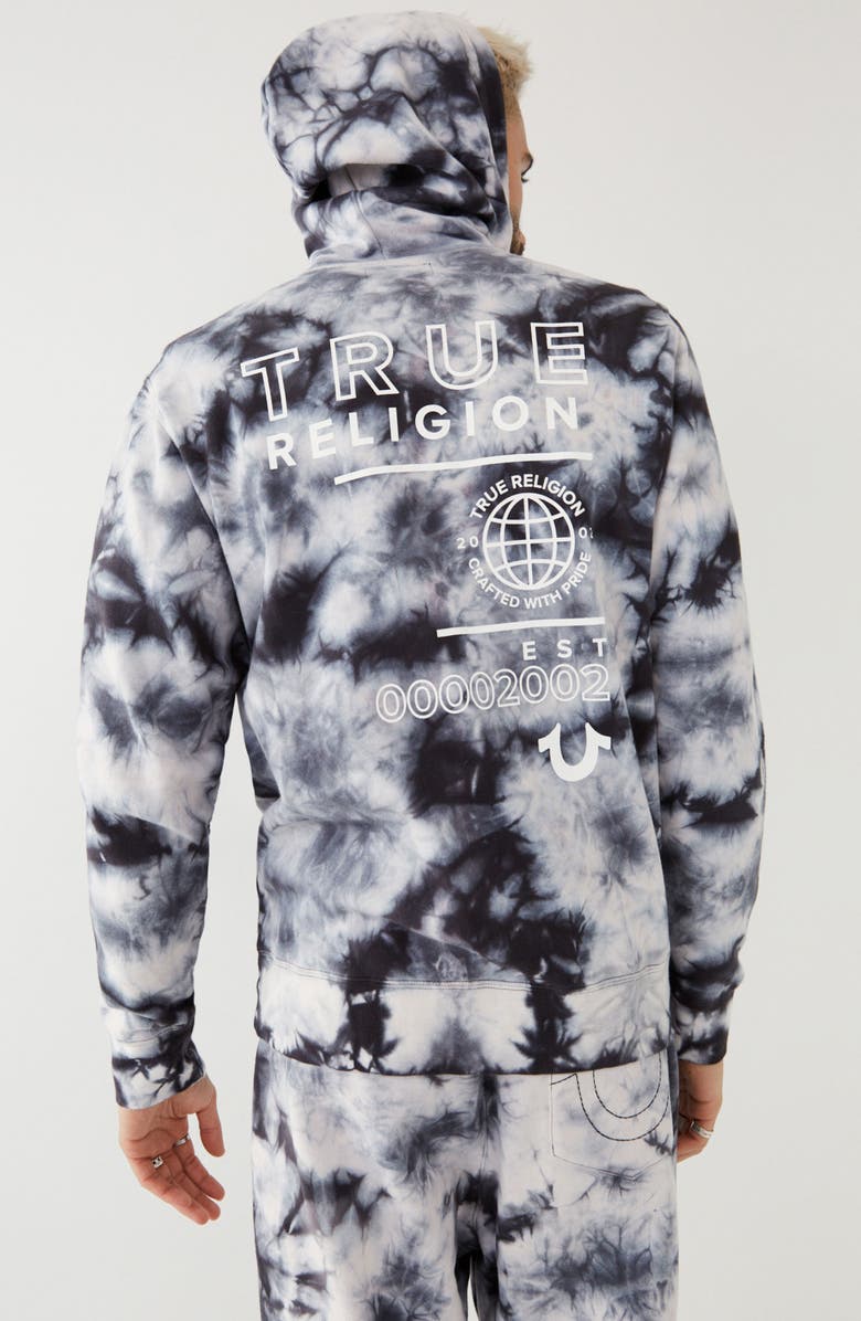 True Religion Brand Jeans Tie Dye Drawstring Zip Hoodie | Nordstromrack