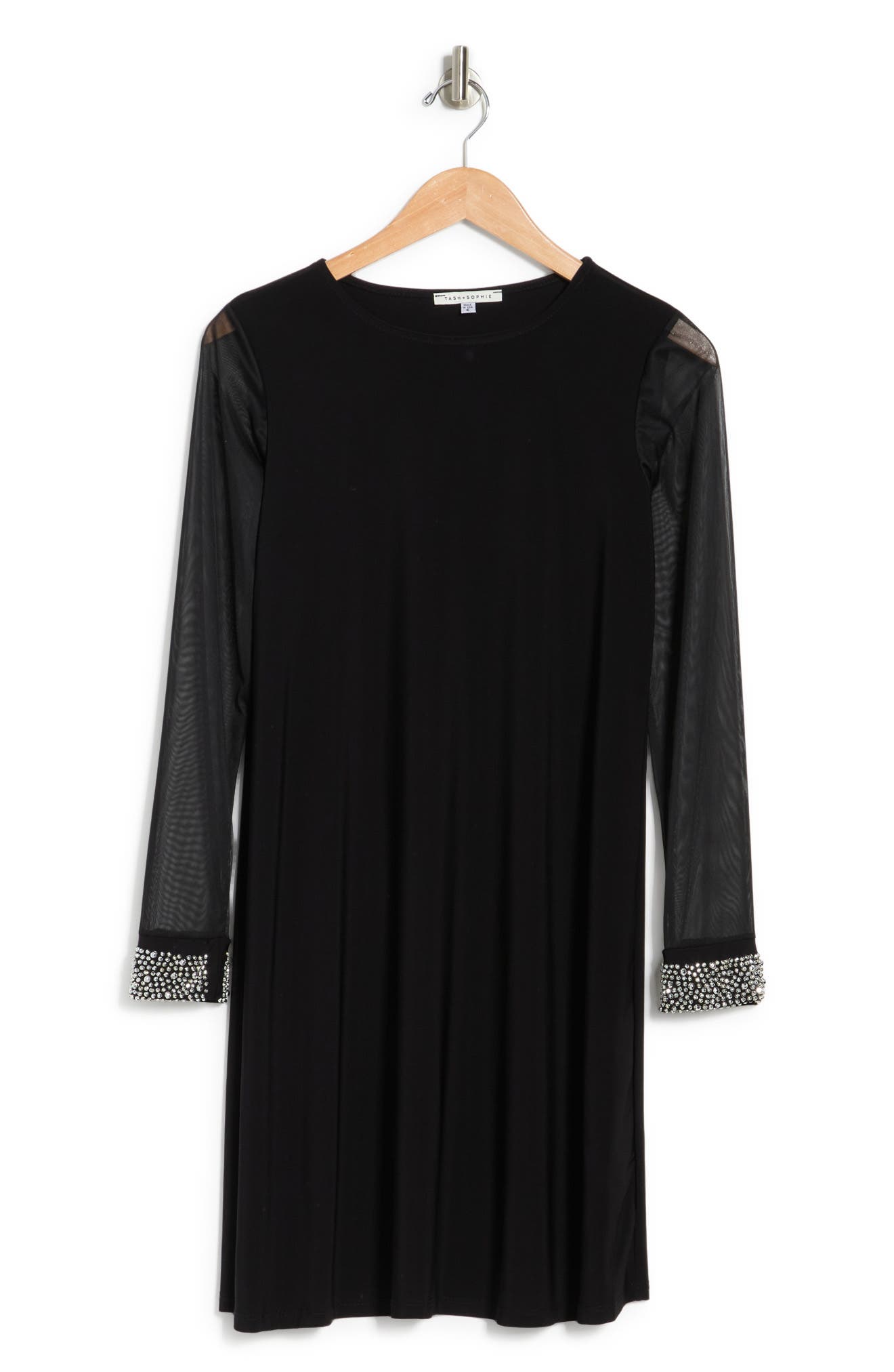Beaded Cuff Sheer Sleeve Dress (Women) | Nordstromrack