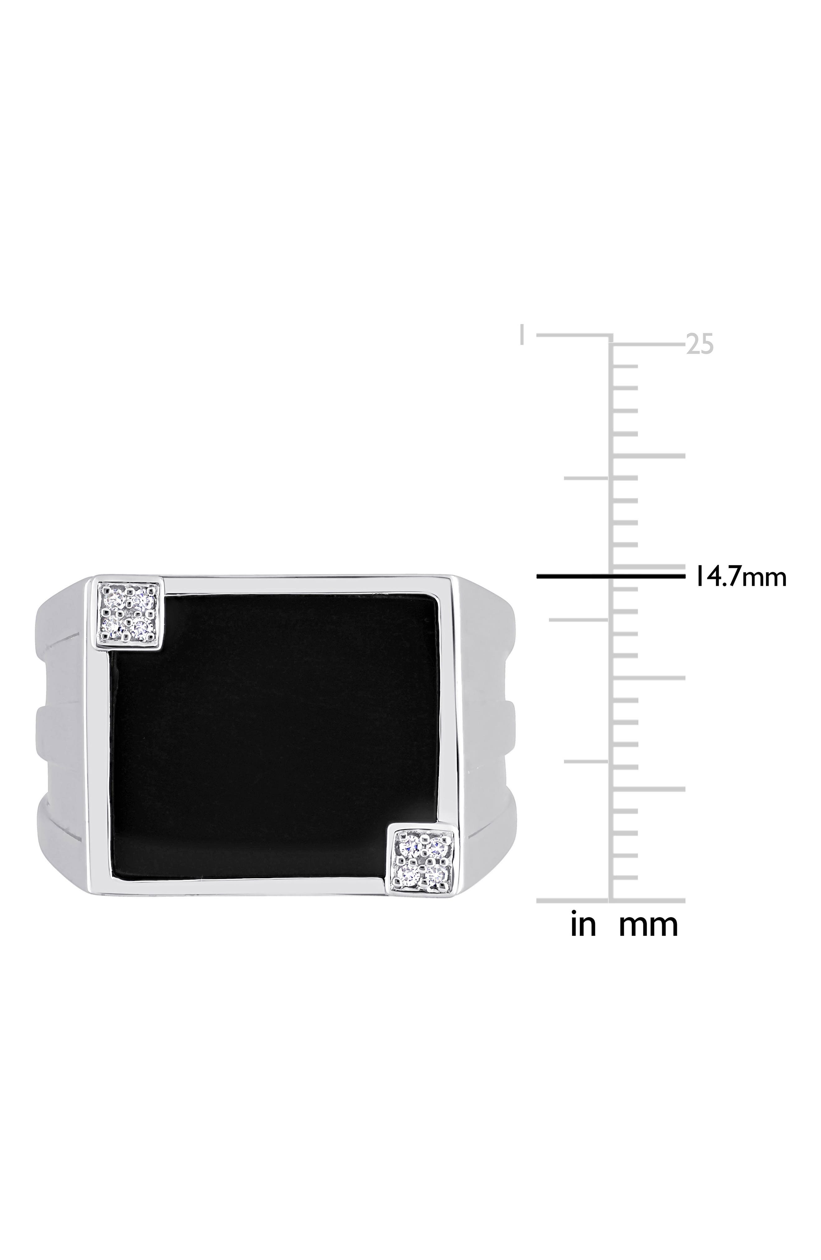 DELMAR Onyx & Diamond Square Ring - 0.04ct. | Nordstromrack