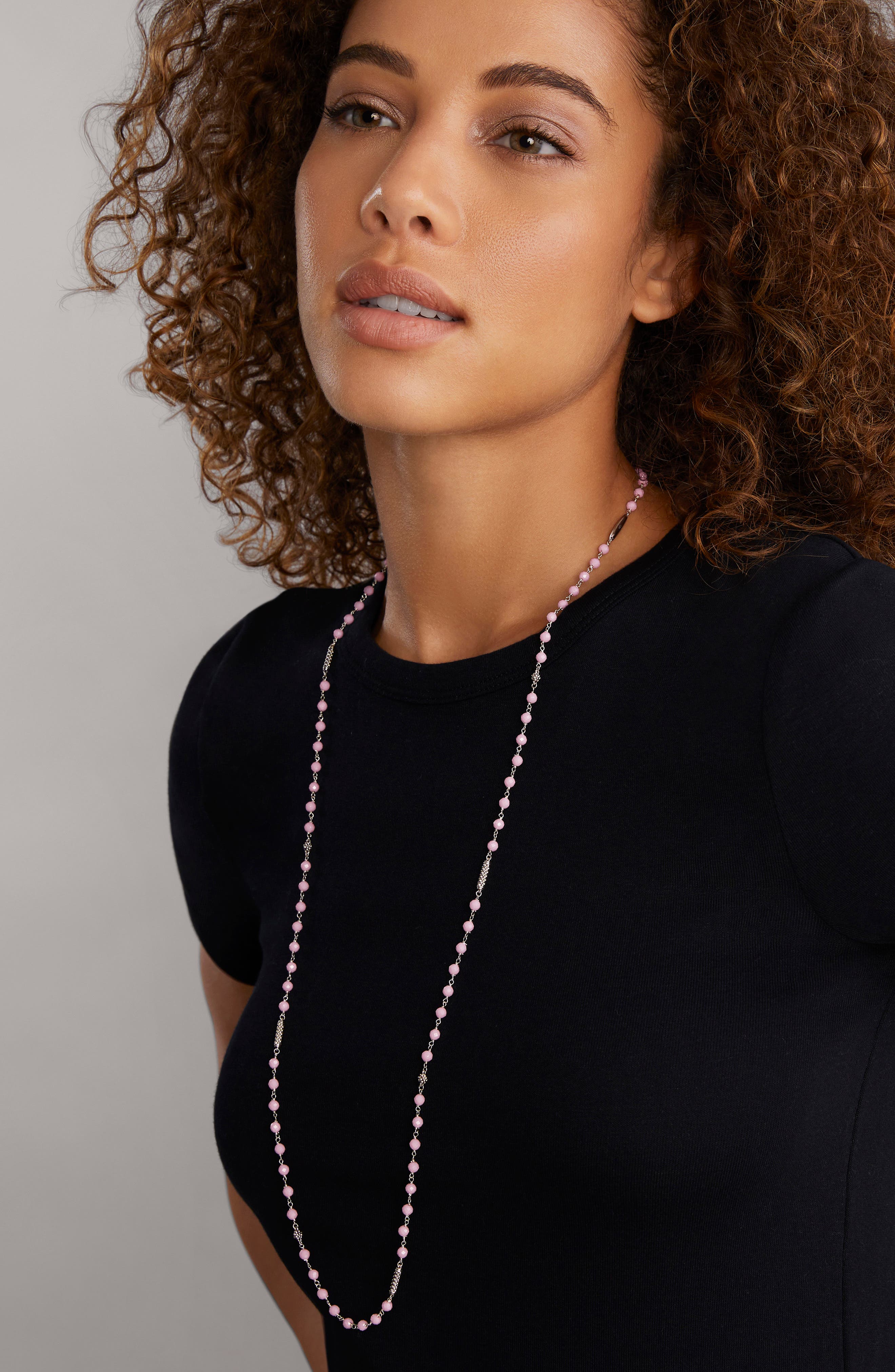 LAGOS Caviar Icon Pink Ceramic Bead Long Necklace | Nordstrom