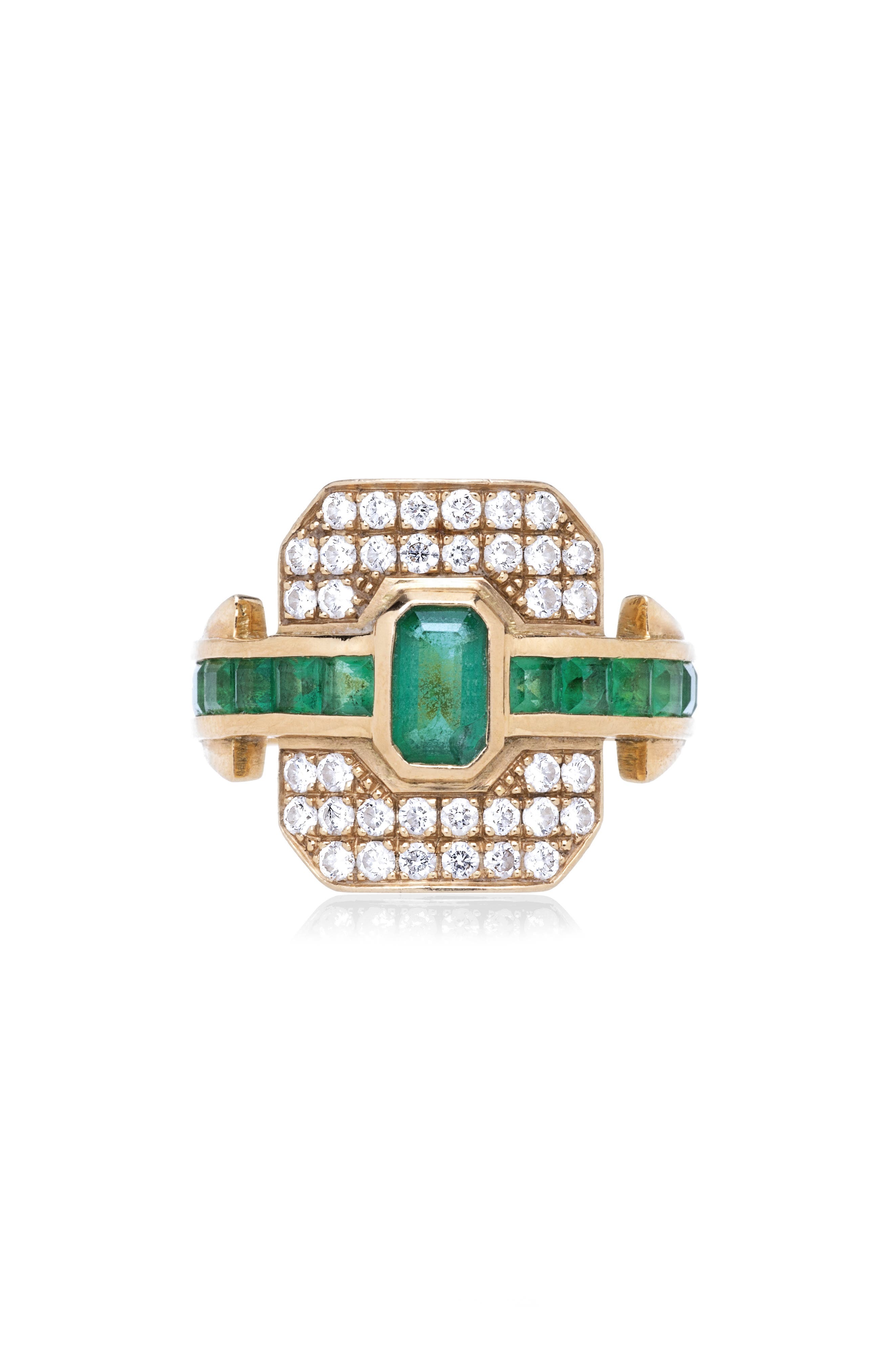 RAINBOW K Shield Emerald & Diamond Ring | Nordstrom