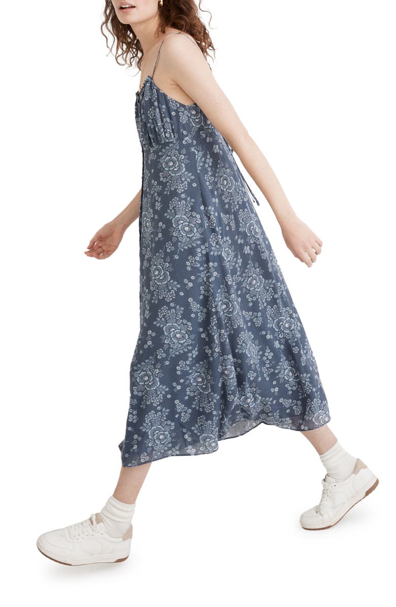 Madewell Tie Back Button Front Midi Dress | Nordstromrack