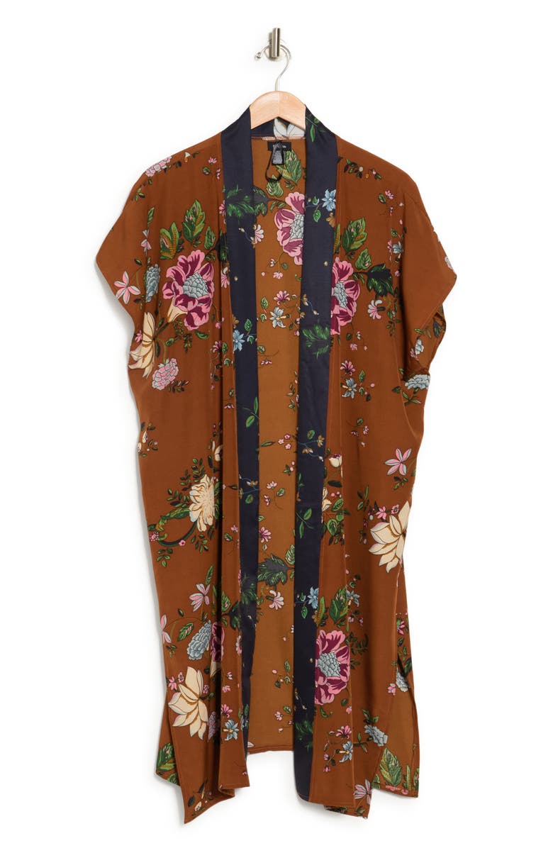 MODENA Satin Floral Border Print Wrap | Nordstromrack