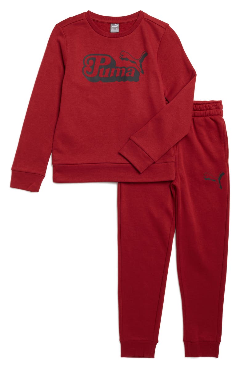 PUMA Kids' Fleece Crewneck Sweatshirt & Joggers Set | Nordstromrack