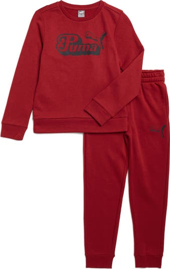 PUMA Kids' Fleece Crewneck Sweatshirt & Joggers Set | Nordstromrack