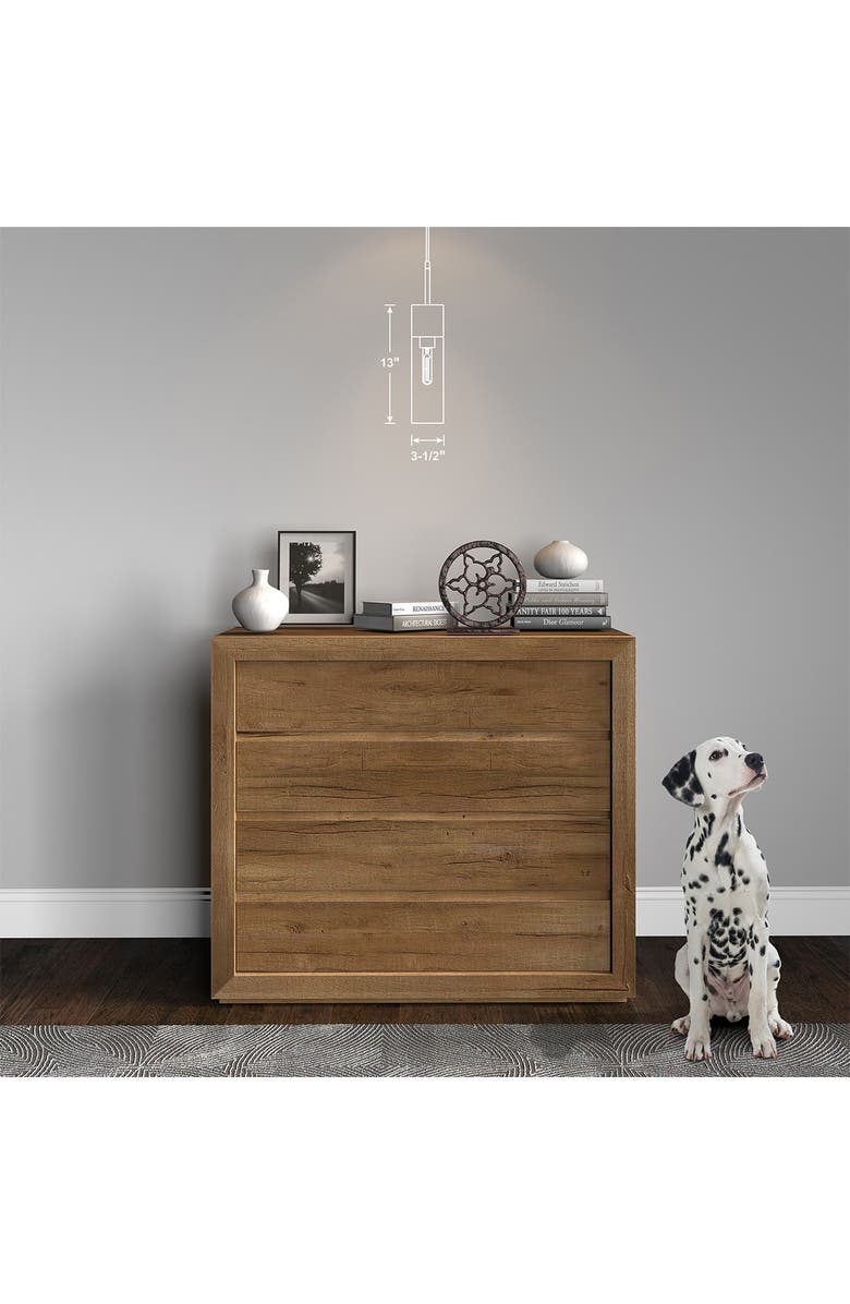 ADDISON AND LANE Lance Blackened Steel and Clear Glass Pendant ...