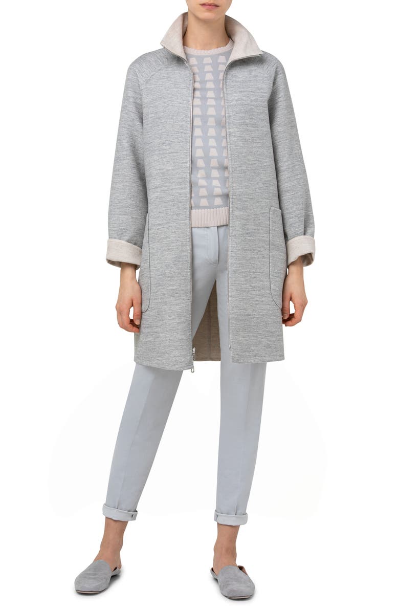 Akris Genoveva Reversible Bicolor Double Face Wool Coat | Nordstrom
