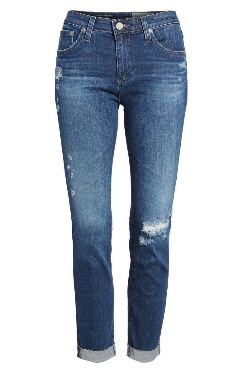 AG Prima Ripped Roll-Up Skinny Jeans | Nordstromrack