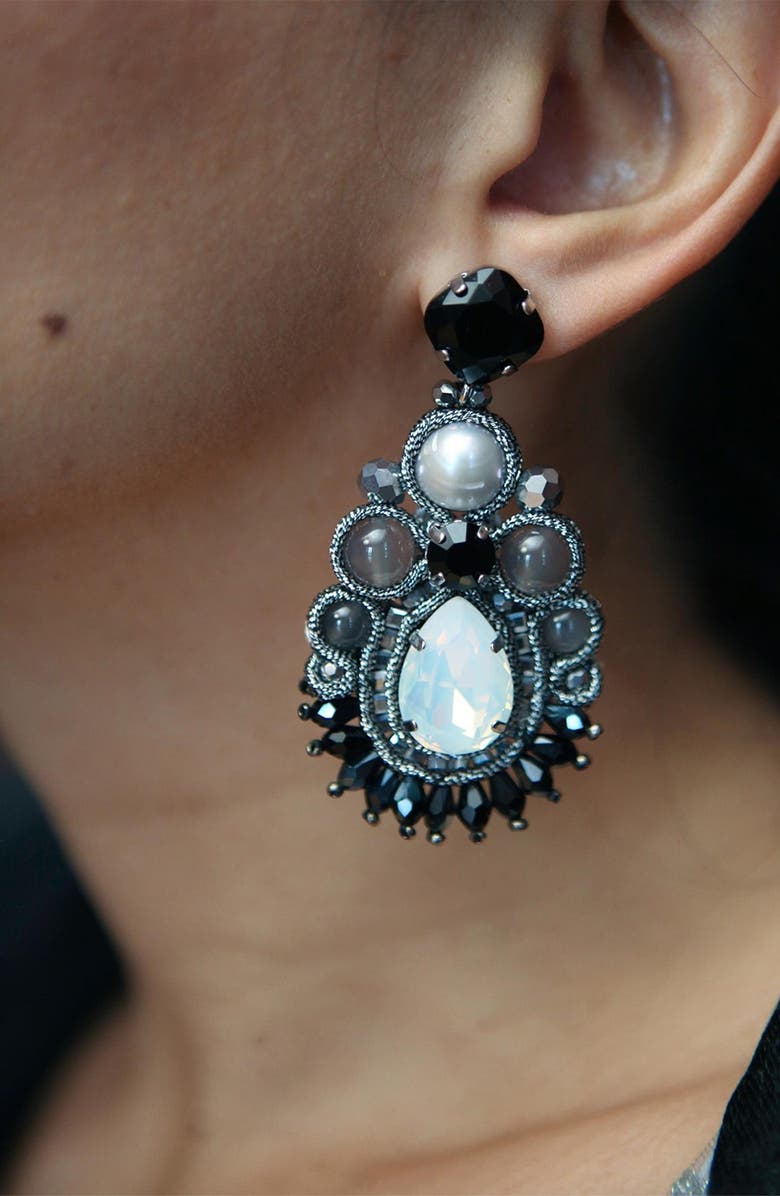 SAACHI Sarita Ornate 10mm Imitation Pearl Teardrop Earrings | Nordstromrack