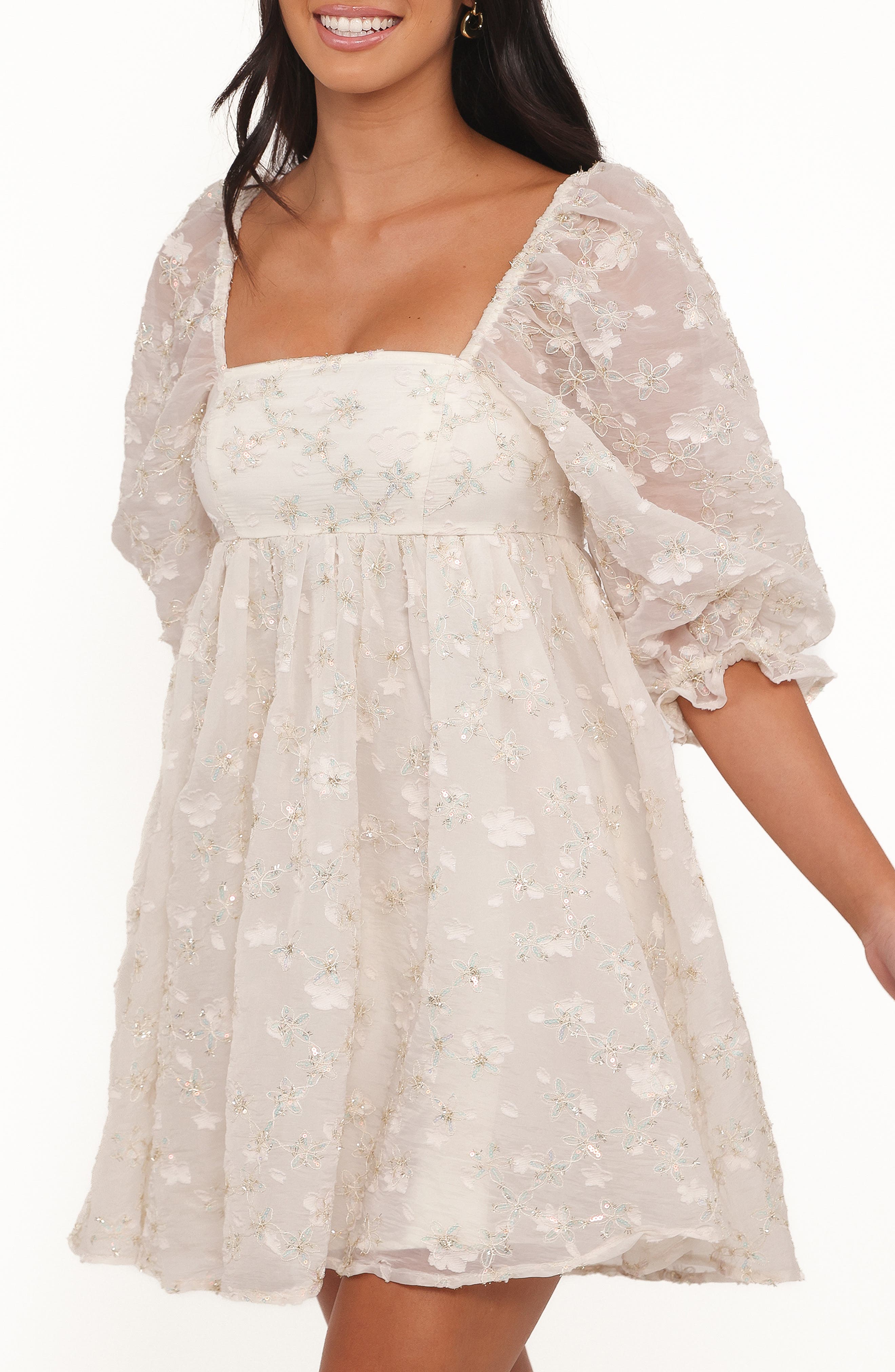 Petal & Pup Lillian Lace & Sequin Minidress | Nordstrom