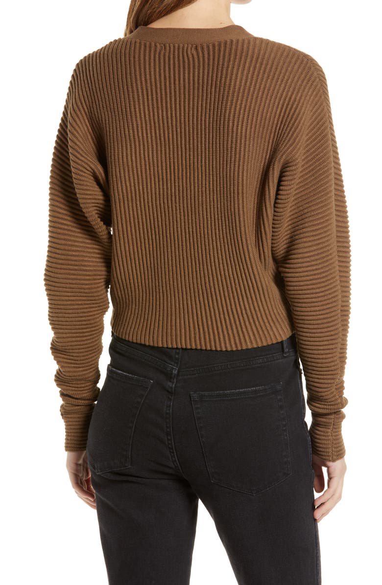 Good American Heavy Rib Crop Cardigan | Nordstromrack