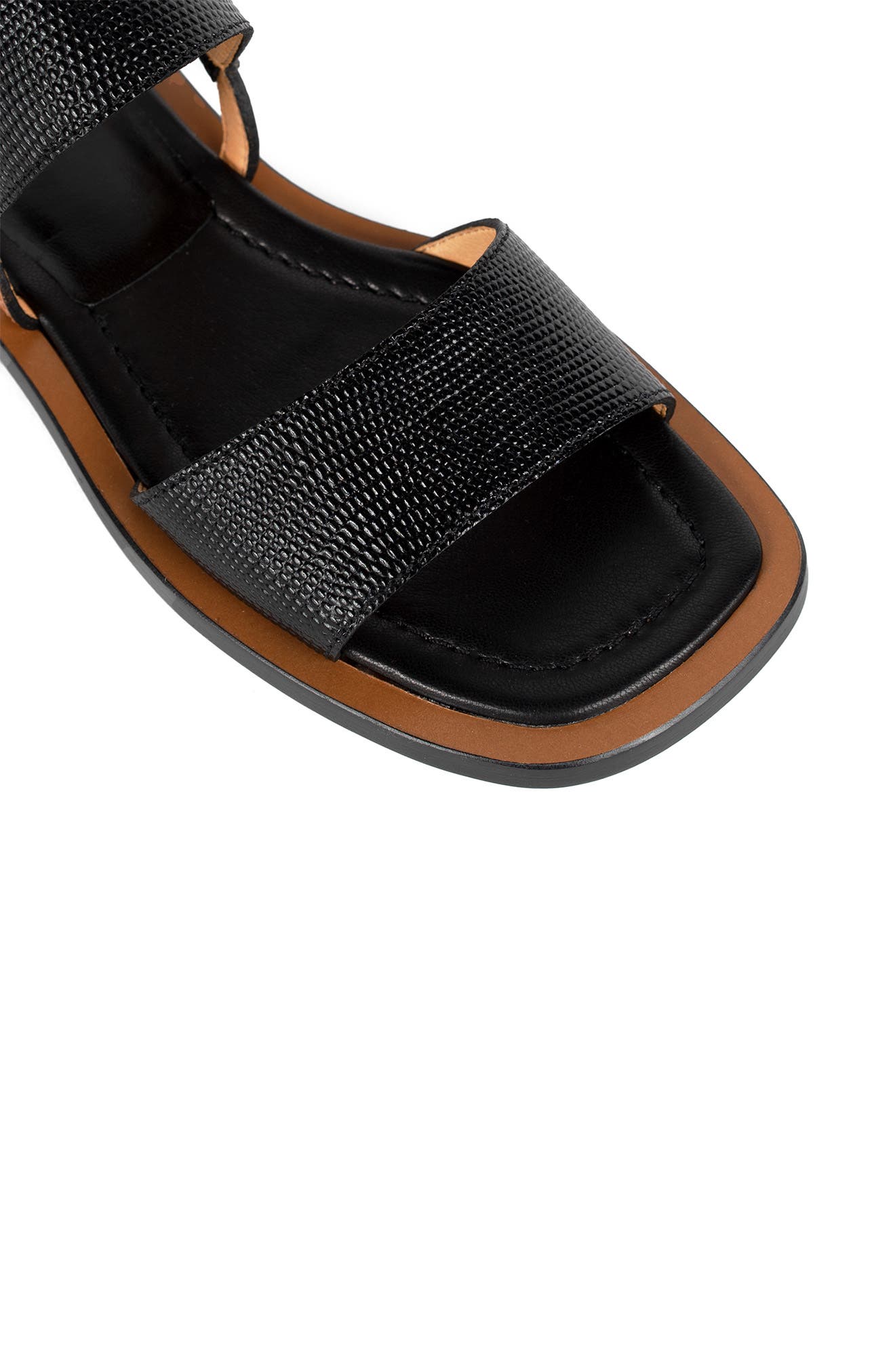 LABUCQ Charli Lizard Embossed Leather Slingback Sandal (Women ...