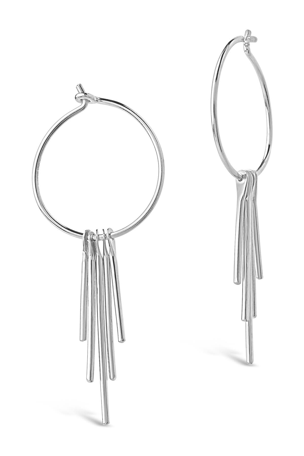 Sterling Forever Sterling Silver Dangling Fringe 18mm Hoop Earrings ...
